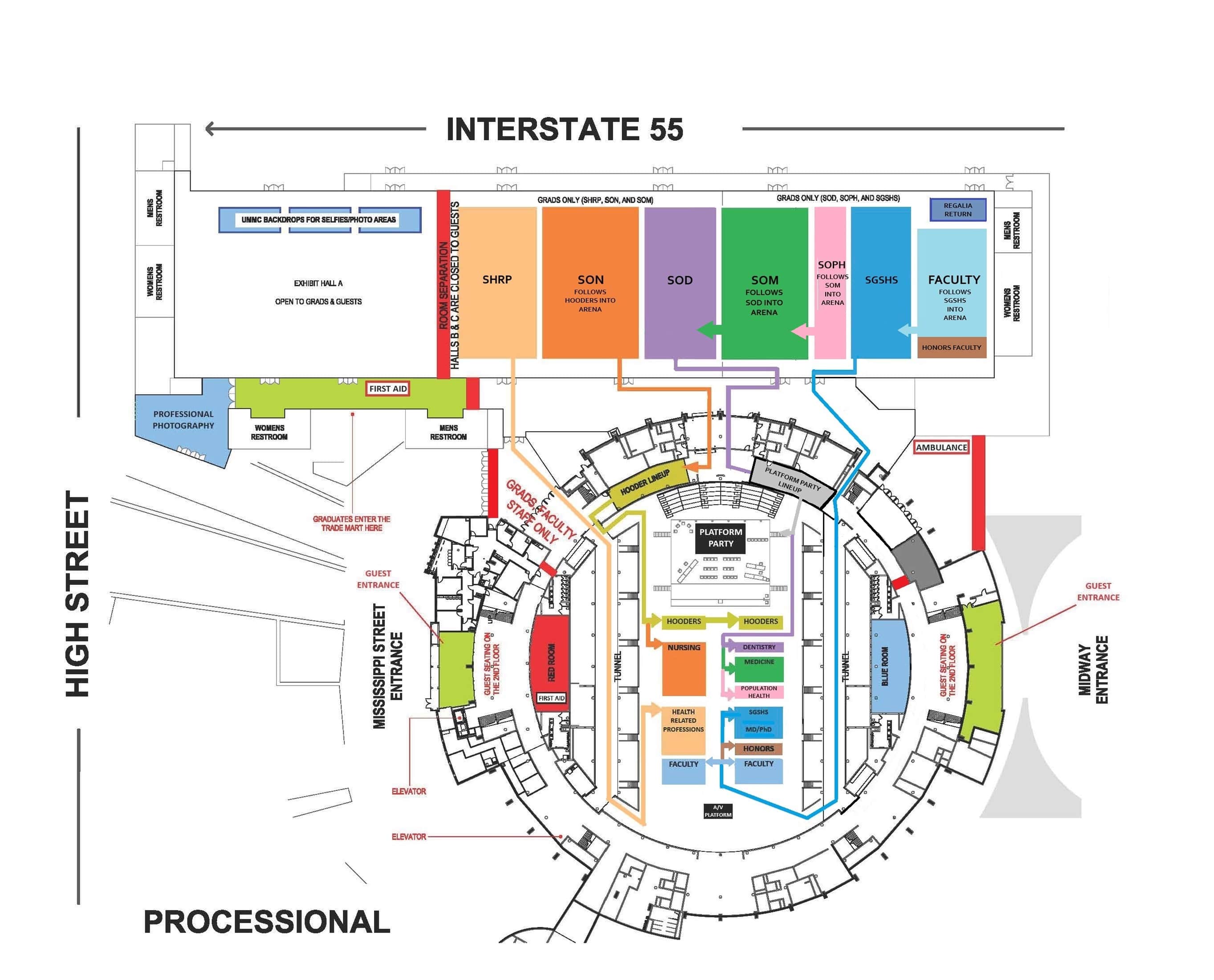 2026 Processional Map - University of Mississippi Medical Center